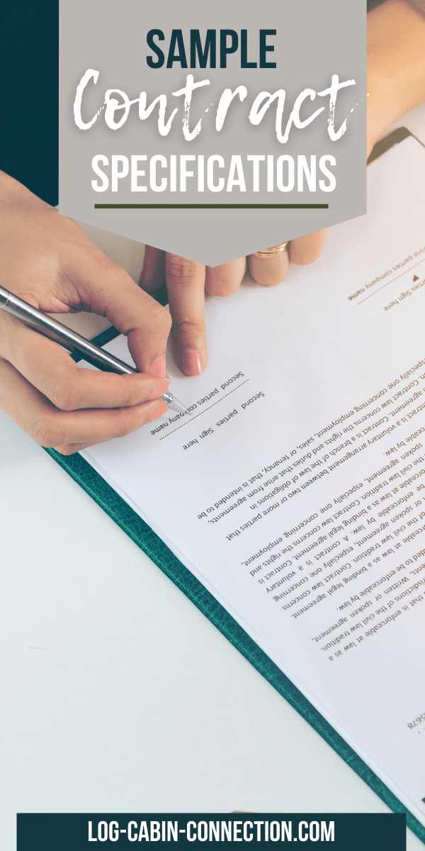 Sample Contract Specifications - Log Cabin Connection