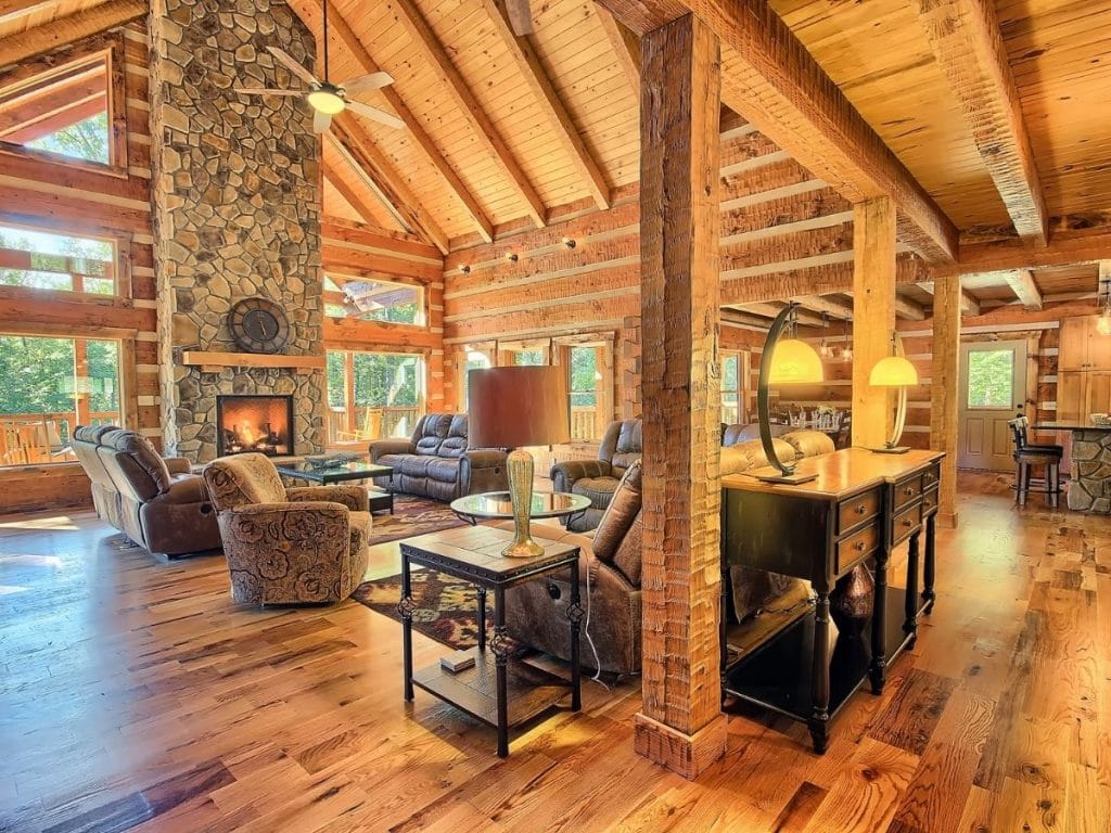 The Barker Wildcat Lodge Will Wow As a Family-Friendly Log Cabin