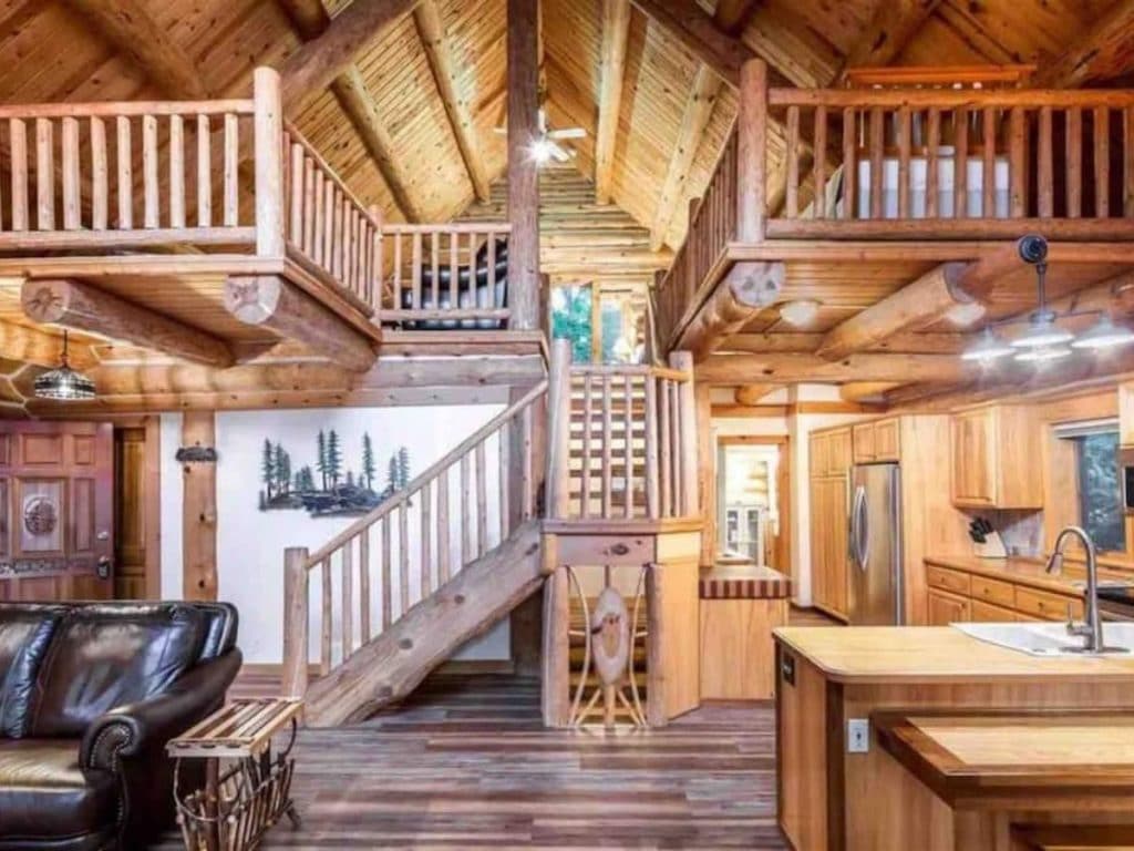 Bay View Lake House is a Log Cabin Built For Large Families