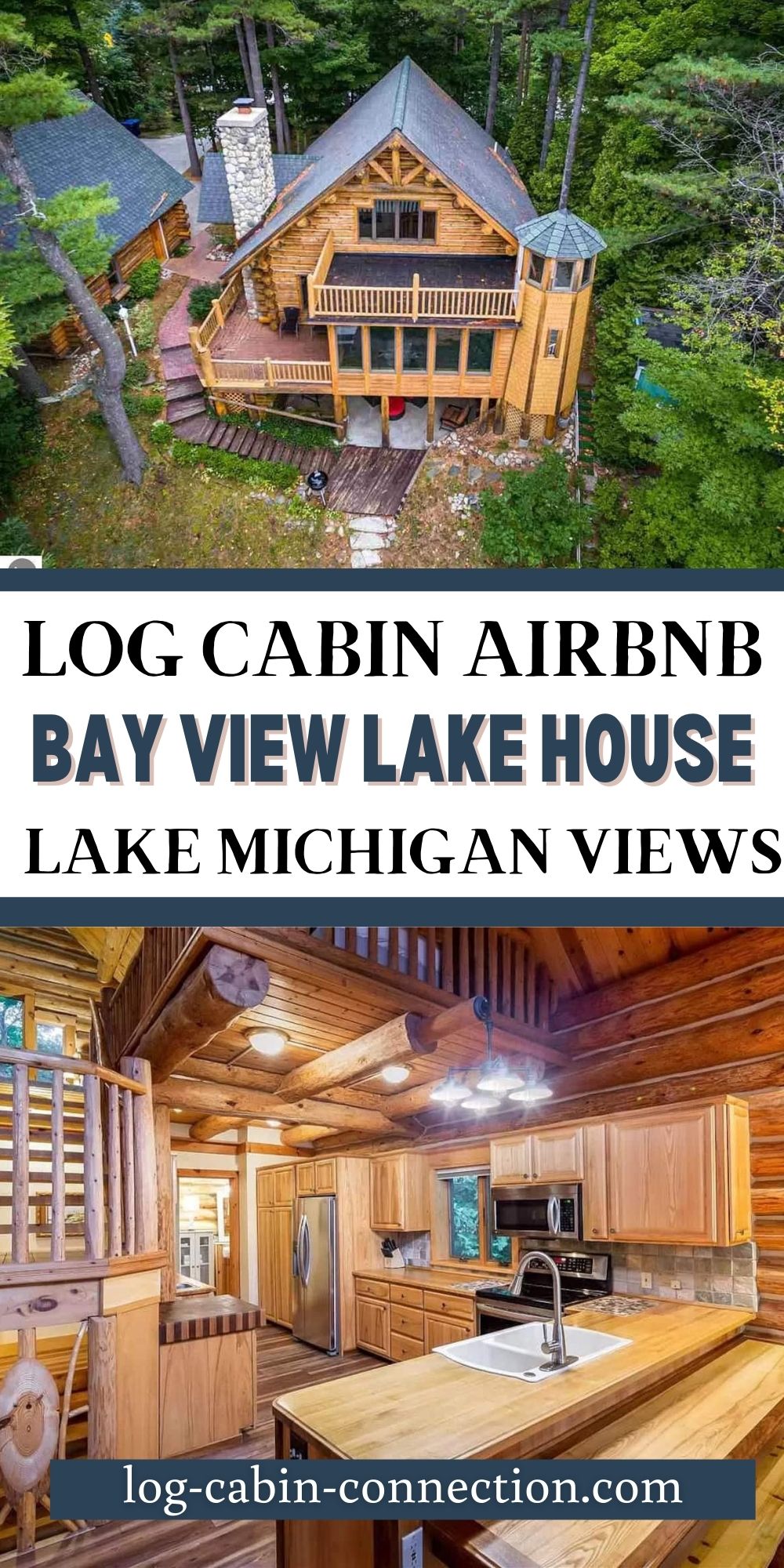 Bay View Lake House is a Log Cabin Built For Large Families