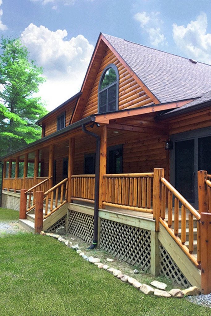 Custom Canyon Falls Log Cabin Has A Welcoming Open Floor Plan