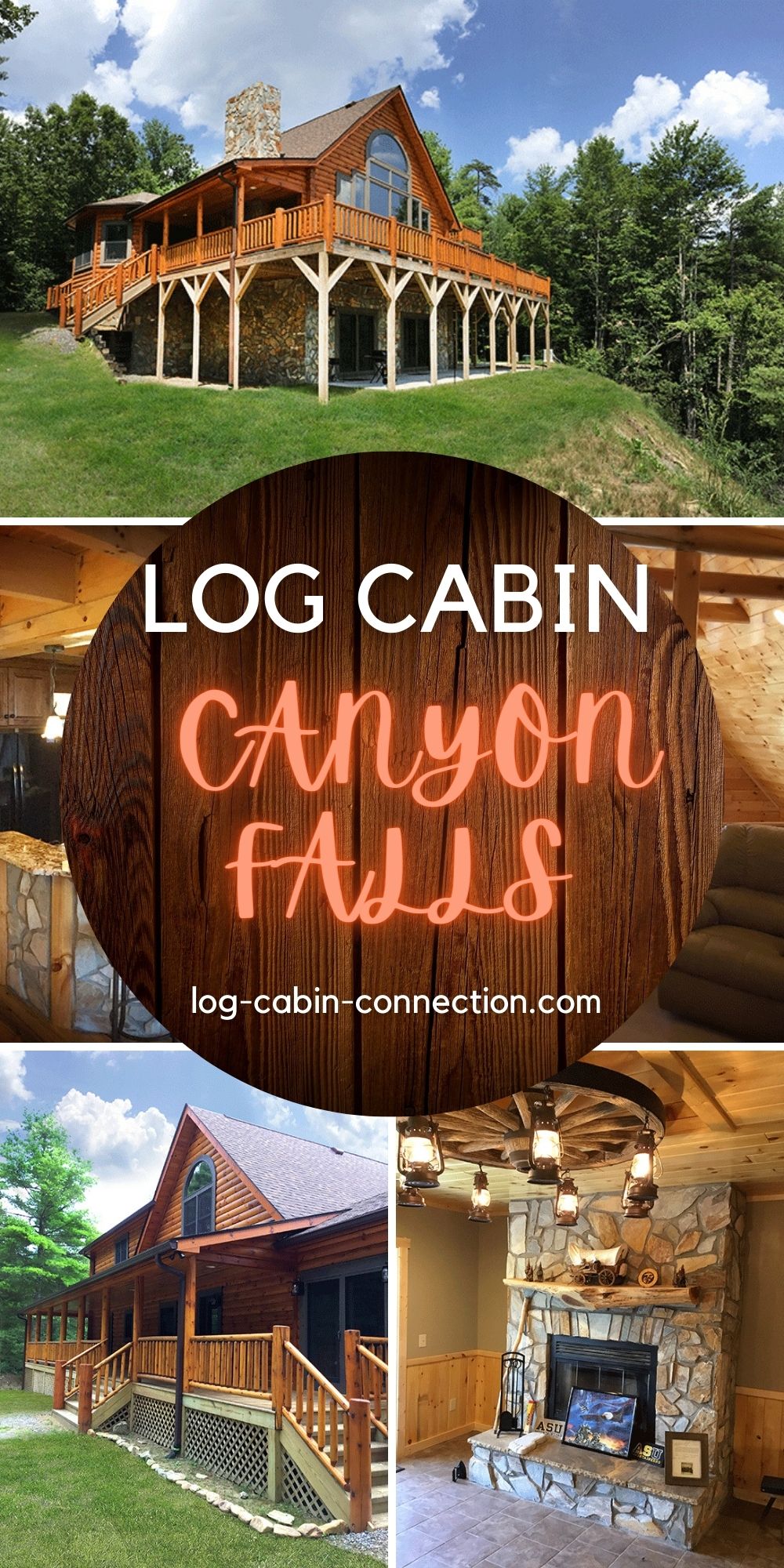 Custom Canyon Falls Log Cabin Has A Welcoming Open Floor Plan