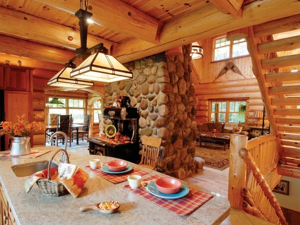 Silver Creek Lodge is Spectacular Michigan Built Log Cabin