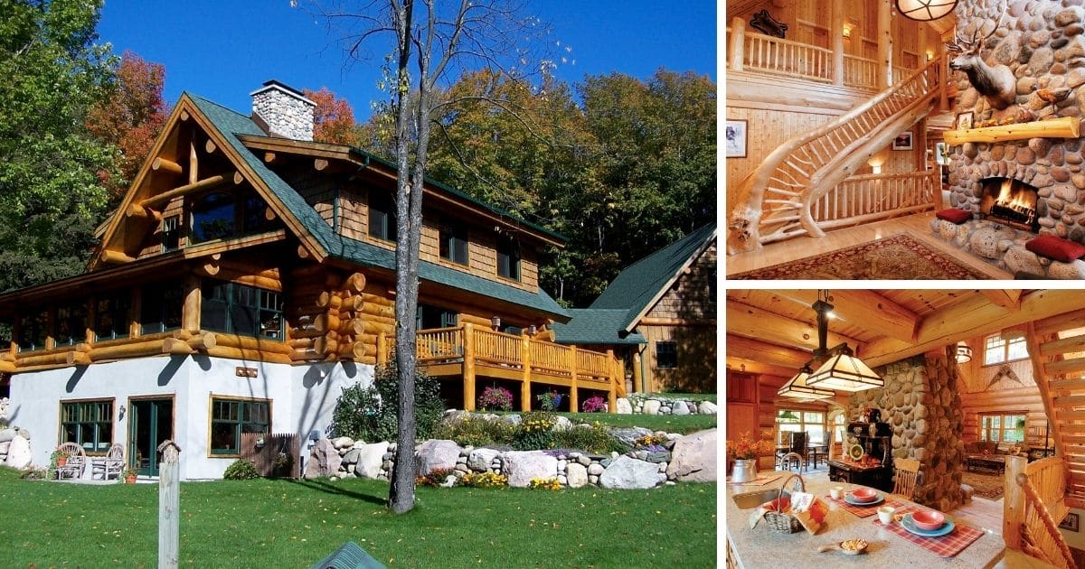 Silver Creek Lodge is Spectacular Michigan Built Log Cabin