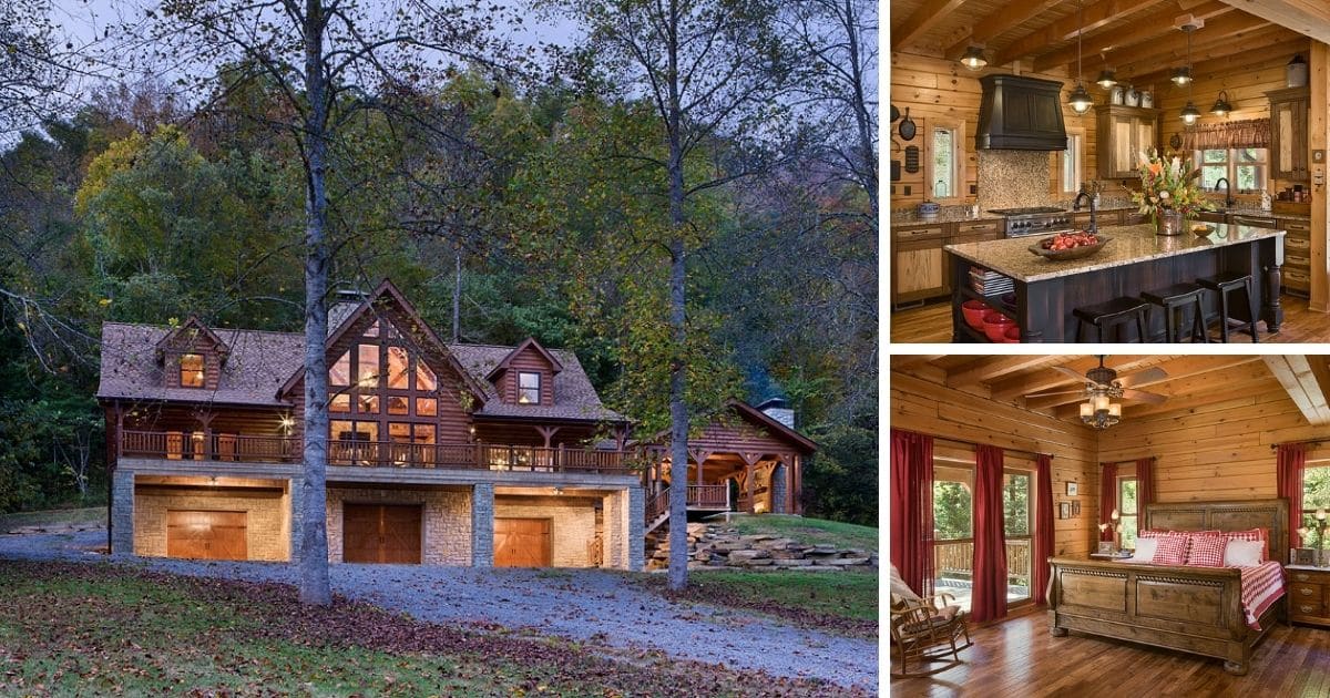 Fall in Love with a Stunning Master Suite in the Daniel Home Log Cabin