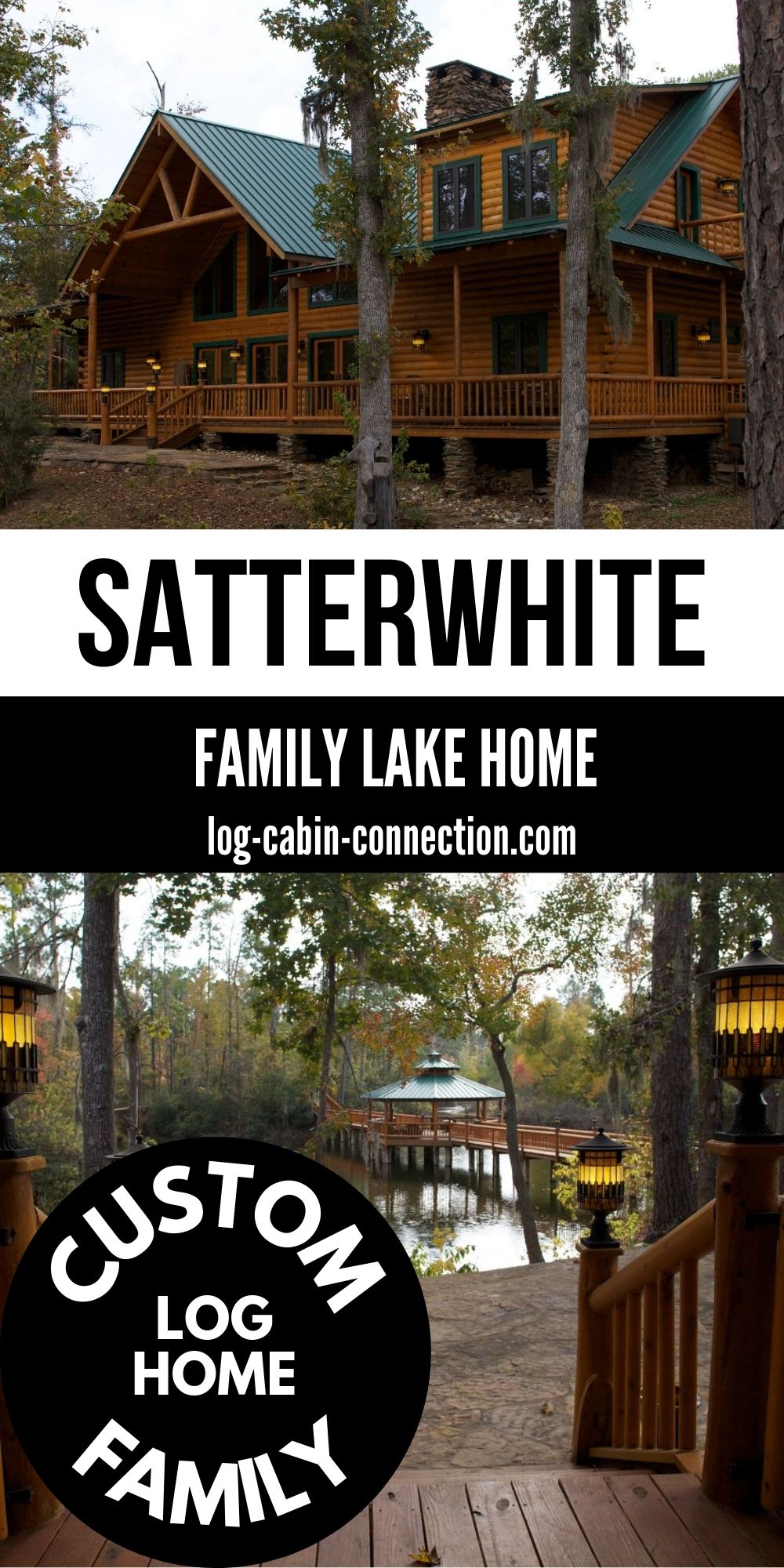 Satterwhite Family Log Cabin Lake Home with Log Gazebo
