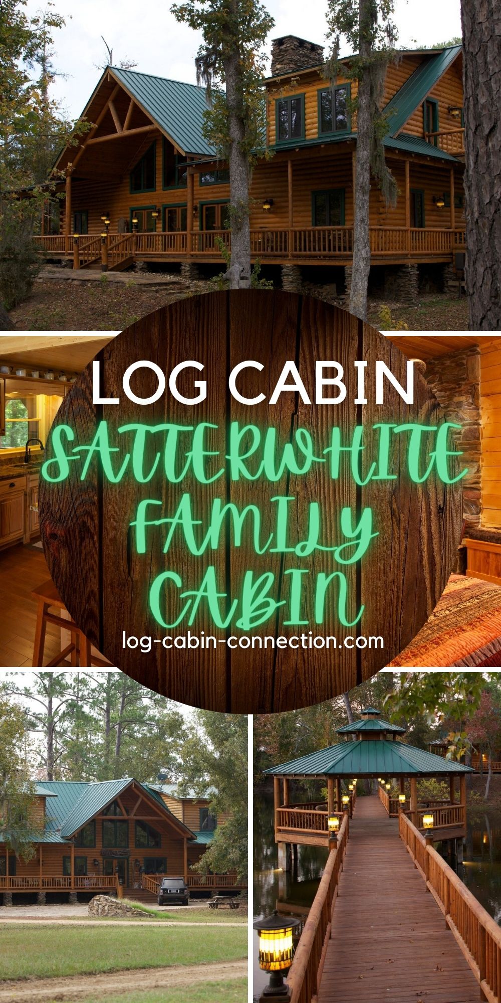 Satterwhite Family Log Cabin Lake Home with Log Gazebo