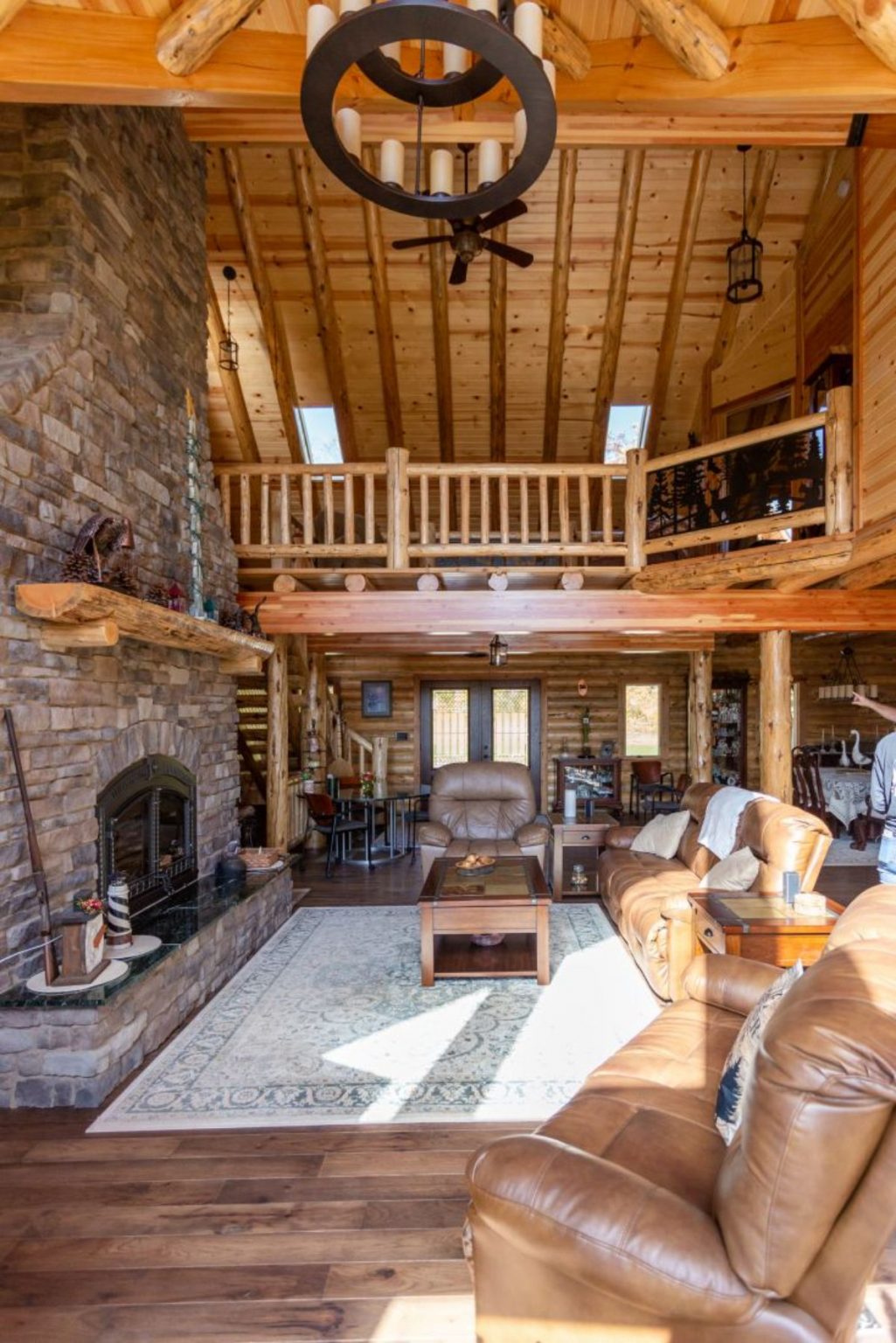 8' Swedish Cope Logs Make the Avonmore a Stunning Log Home