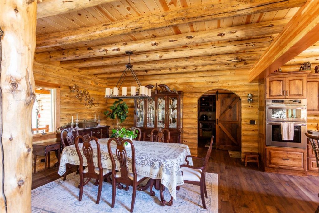 8' Swedish Cope Logs Make the Avonmore a Stunning Log Home