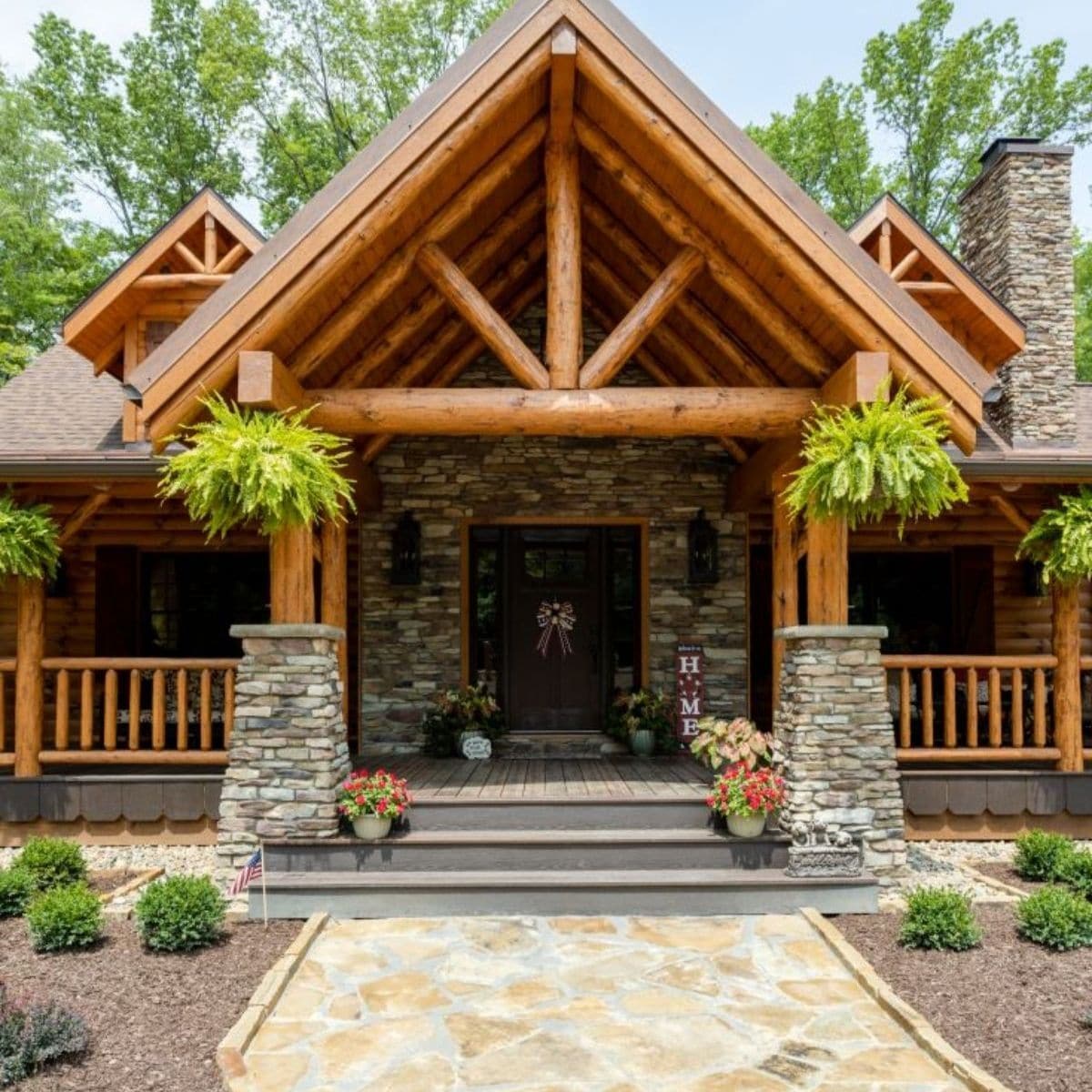 Modern Log Cabin Exterior