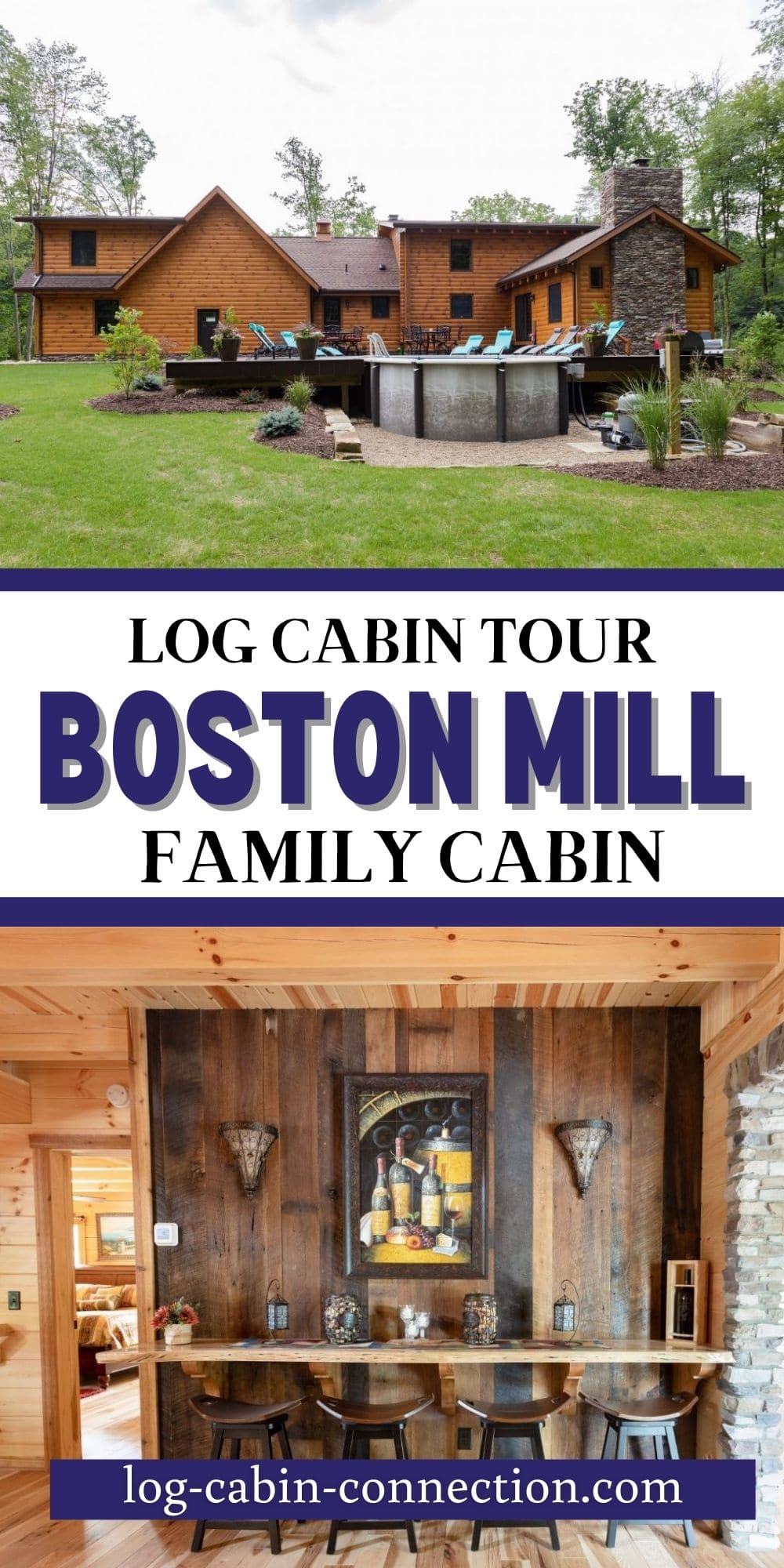 The Boston Mill Log Cabin Has a Stunning Modern Kitchen
