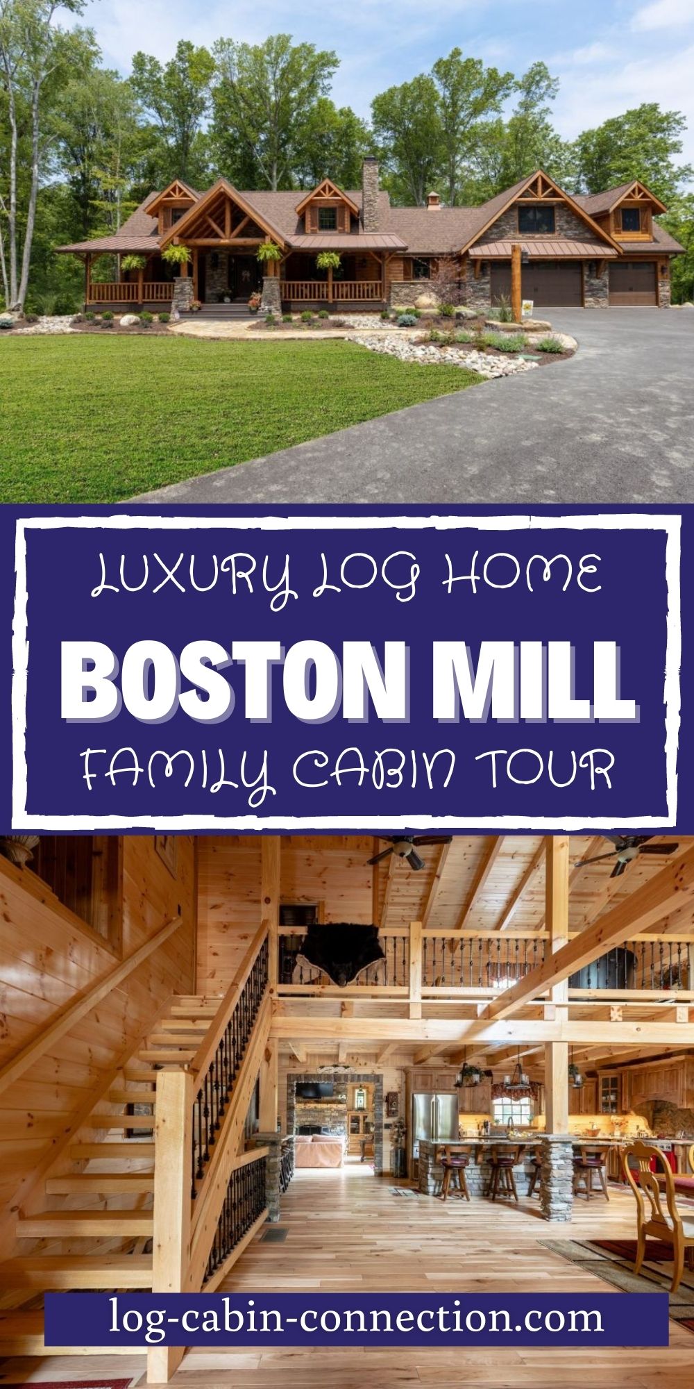 The Boston Mill Log Cabin Has a Stunning Modern Kitchen