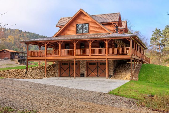 The Creekstone Ohio Log Cabin Has Incredible Wrap-Around Porches