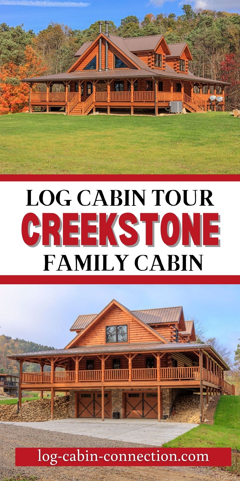 The Creekstone Ohio Log Cabin Has Incredible Wrap-Around Porches