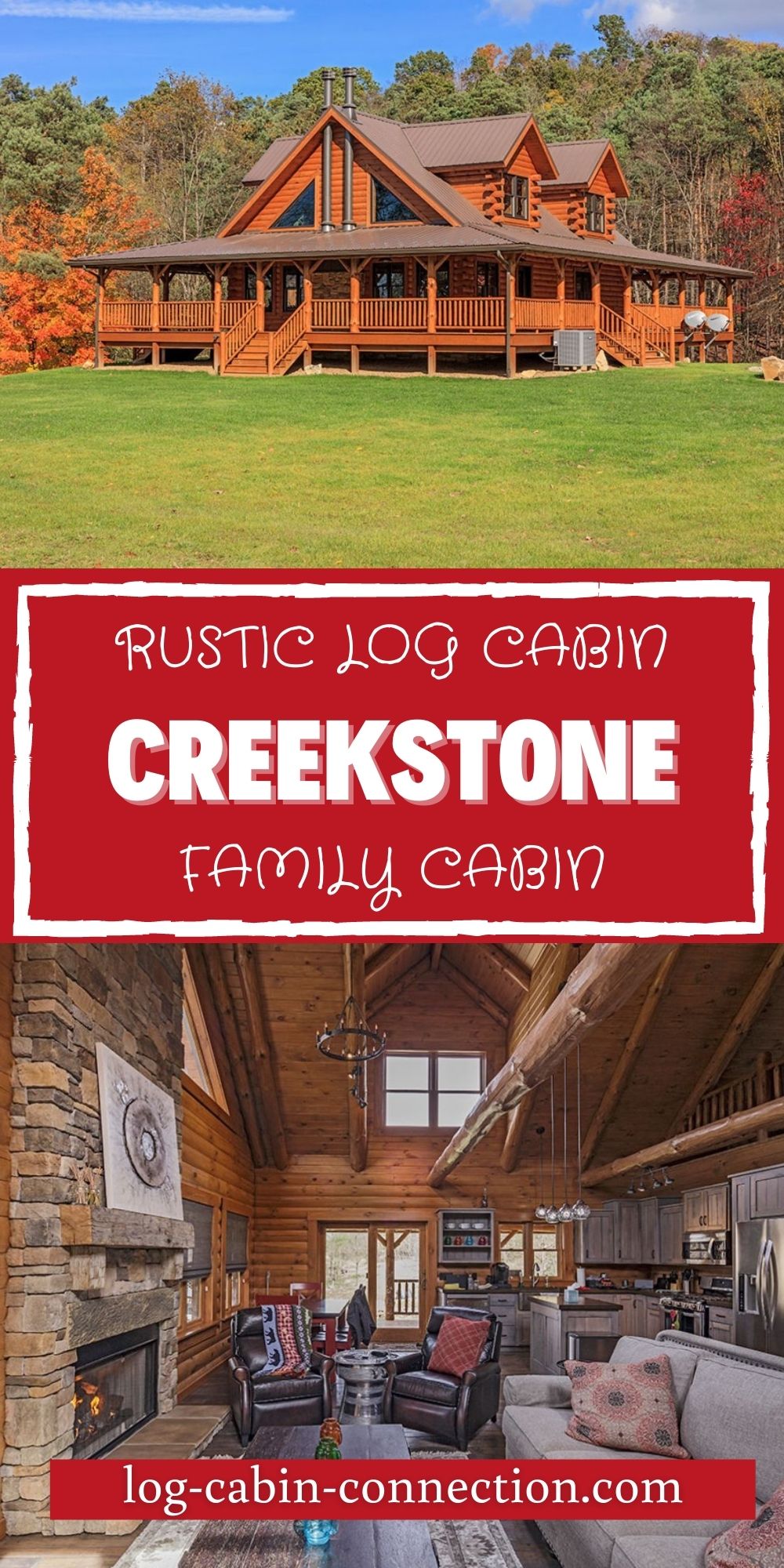 The Creekstone Ohio Log Cabin Has Incredible Wrap-Around Porches