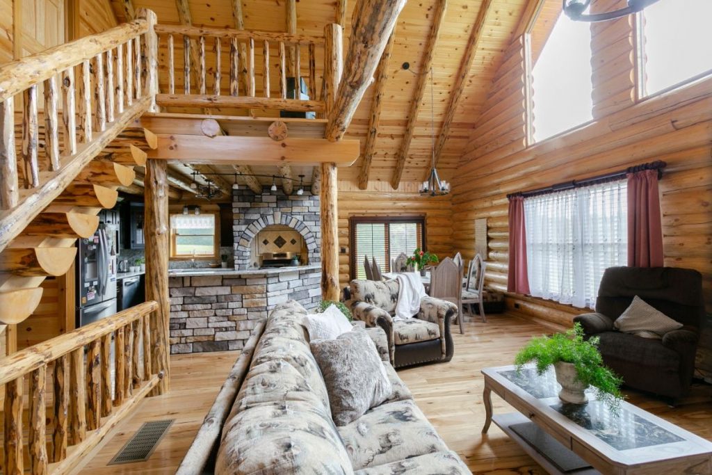 The Spring Hill Log Cabin is Filled With Unique Style