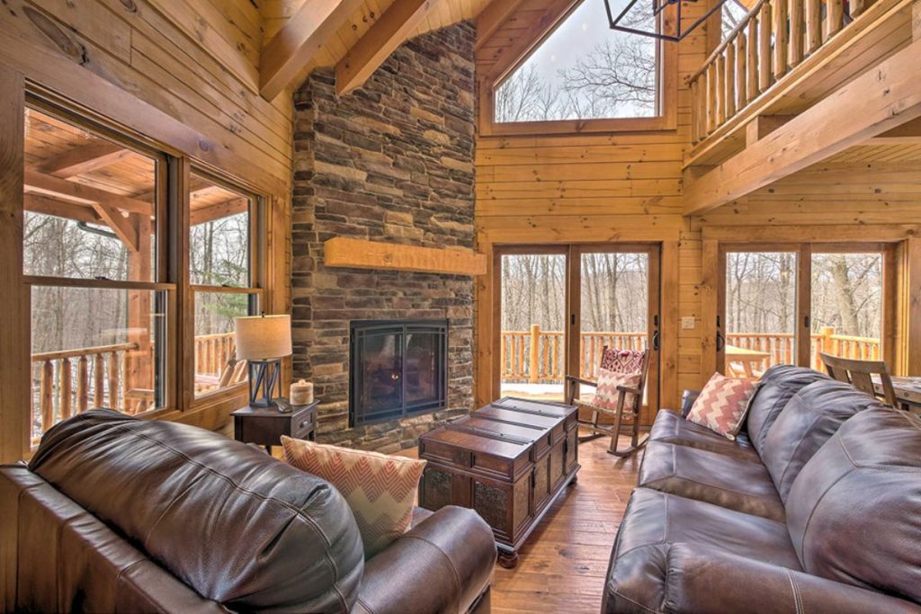 The Cambridge Log Cabin Wows With A Modern Open Floor Plan