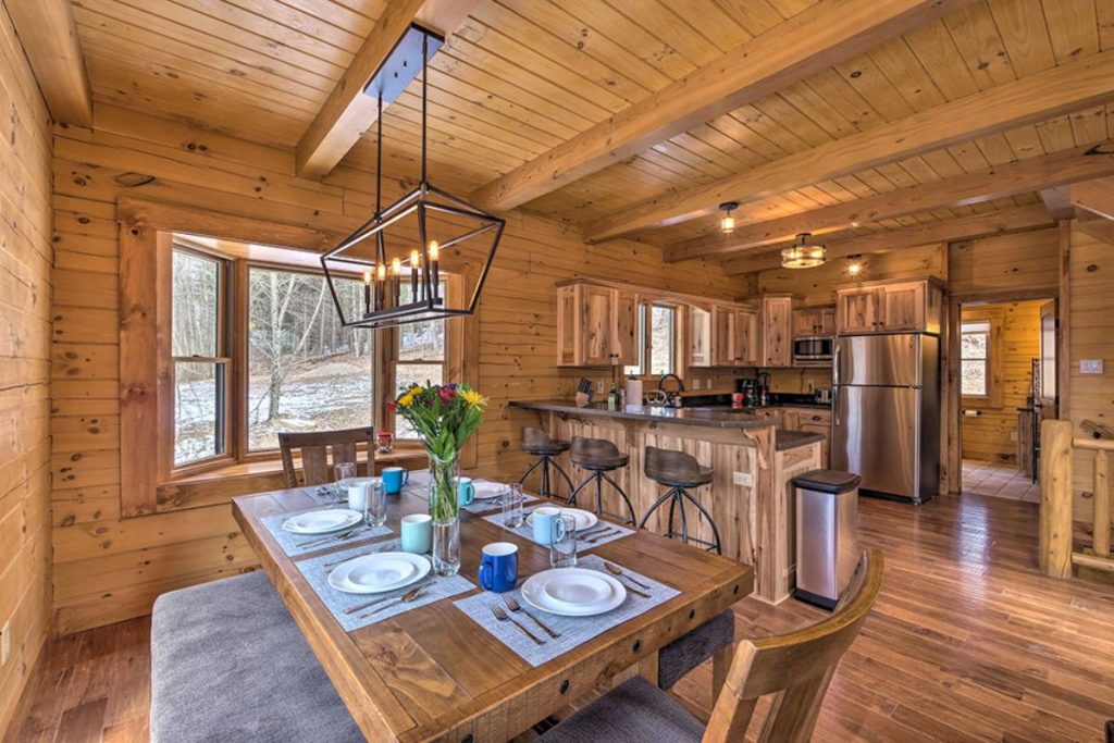 The Cambridge Log Cabin Wows With A Modern Open Floor Plan