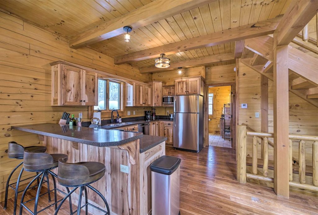 The Cambridge Log Cabin Wows With A Modern Open Floor Plan