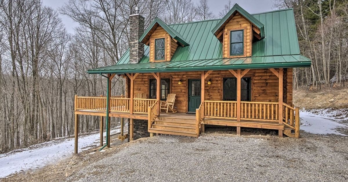 The Cambridge Log Cabin Wows With A Modern Open Floor Plan