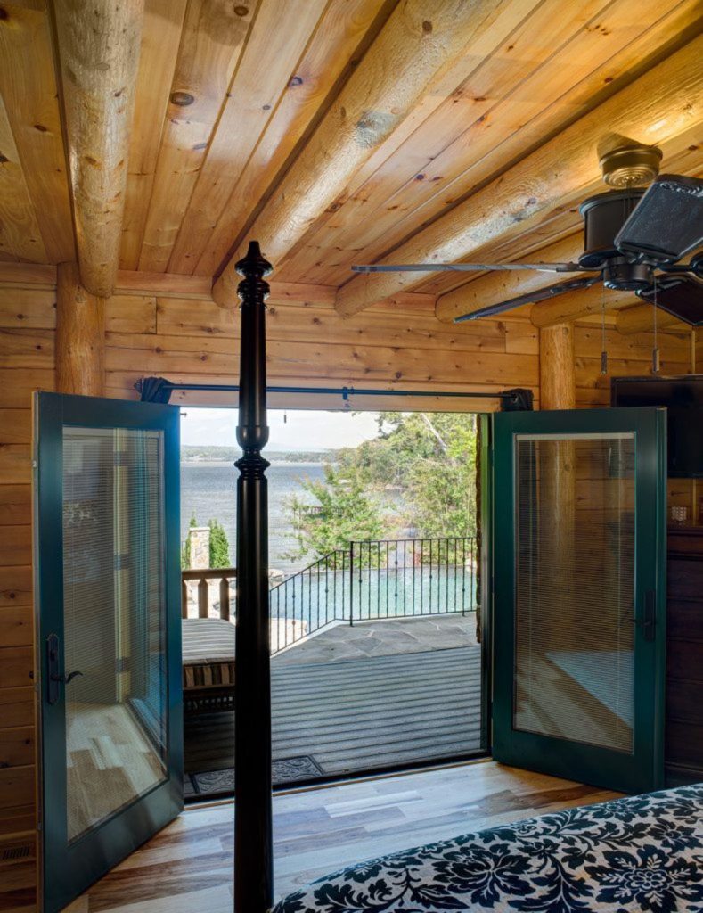 The Camden Modern Log Home Includes an Inground Pool
