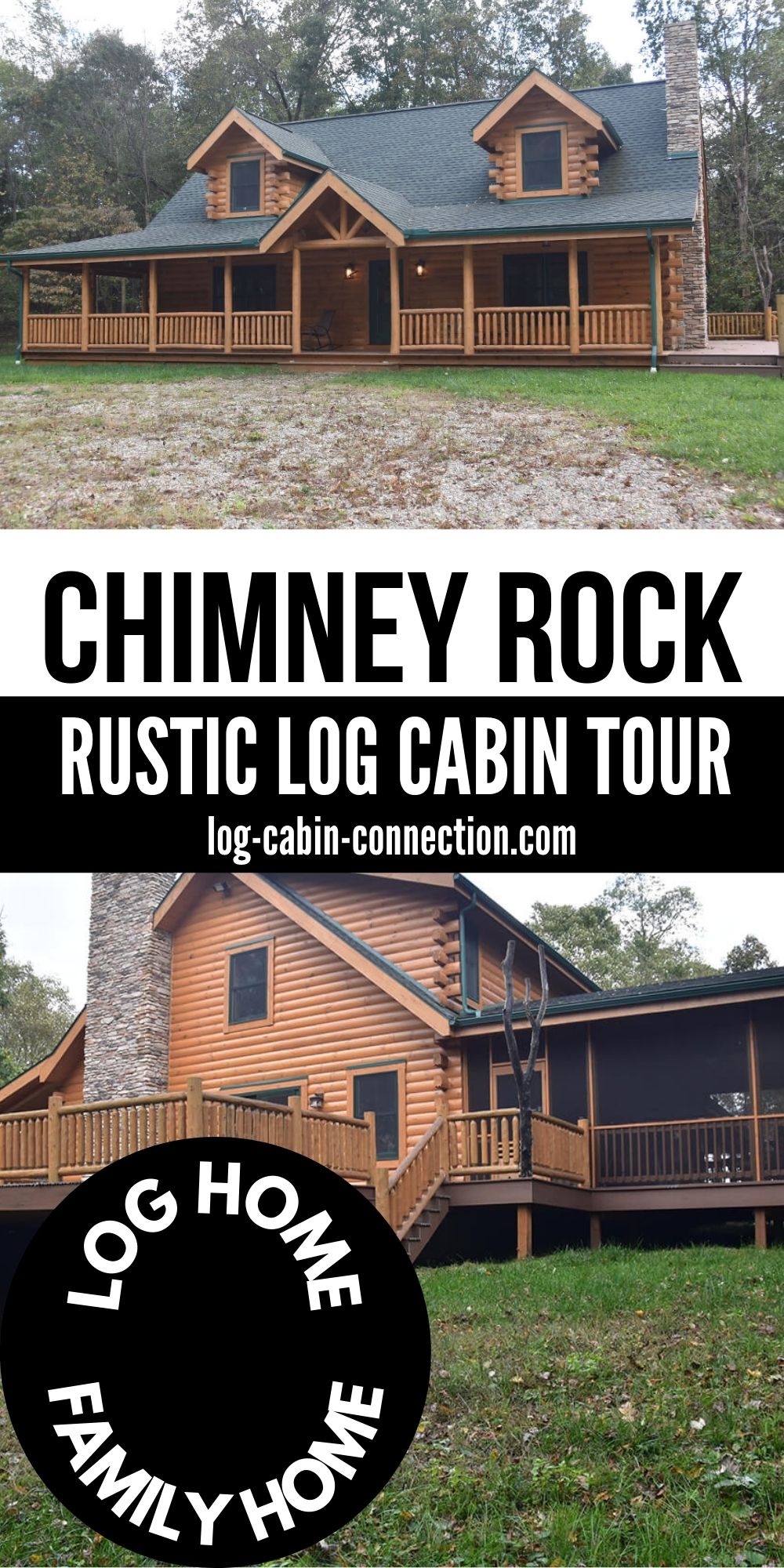 The Chimney Rock Log Cabin Includes a Huge Screened Porch
