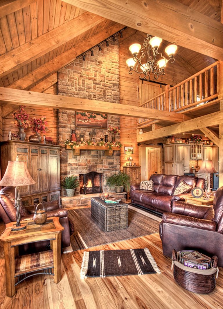 McKay Rustic Log Cabin Has a Barn Style Attached Garage