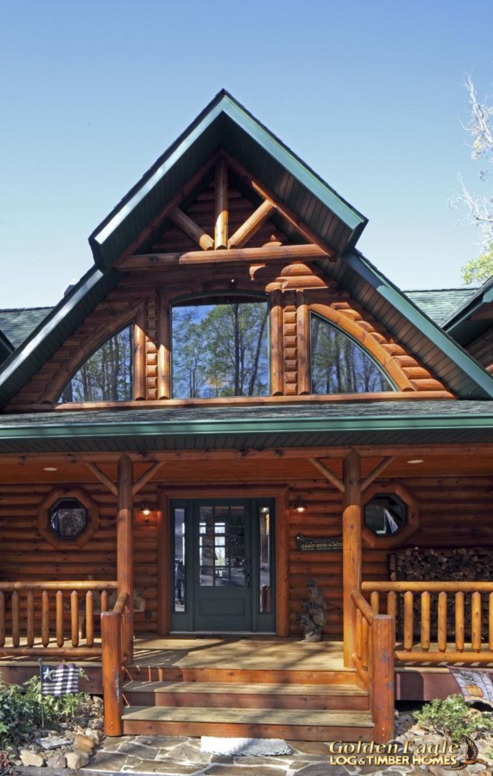 This Myrtle Beach Log Cabin Features Large Great Room Windows