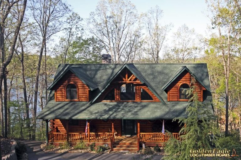 This Myrtle Beach Log Cabin Features Large Great Room Windows