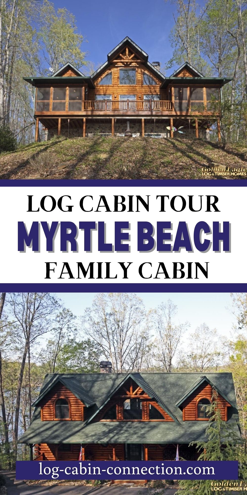 This Myrtle Beach Log Cabin Features Large Great Room Windows
