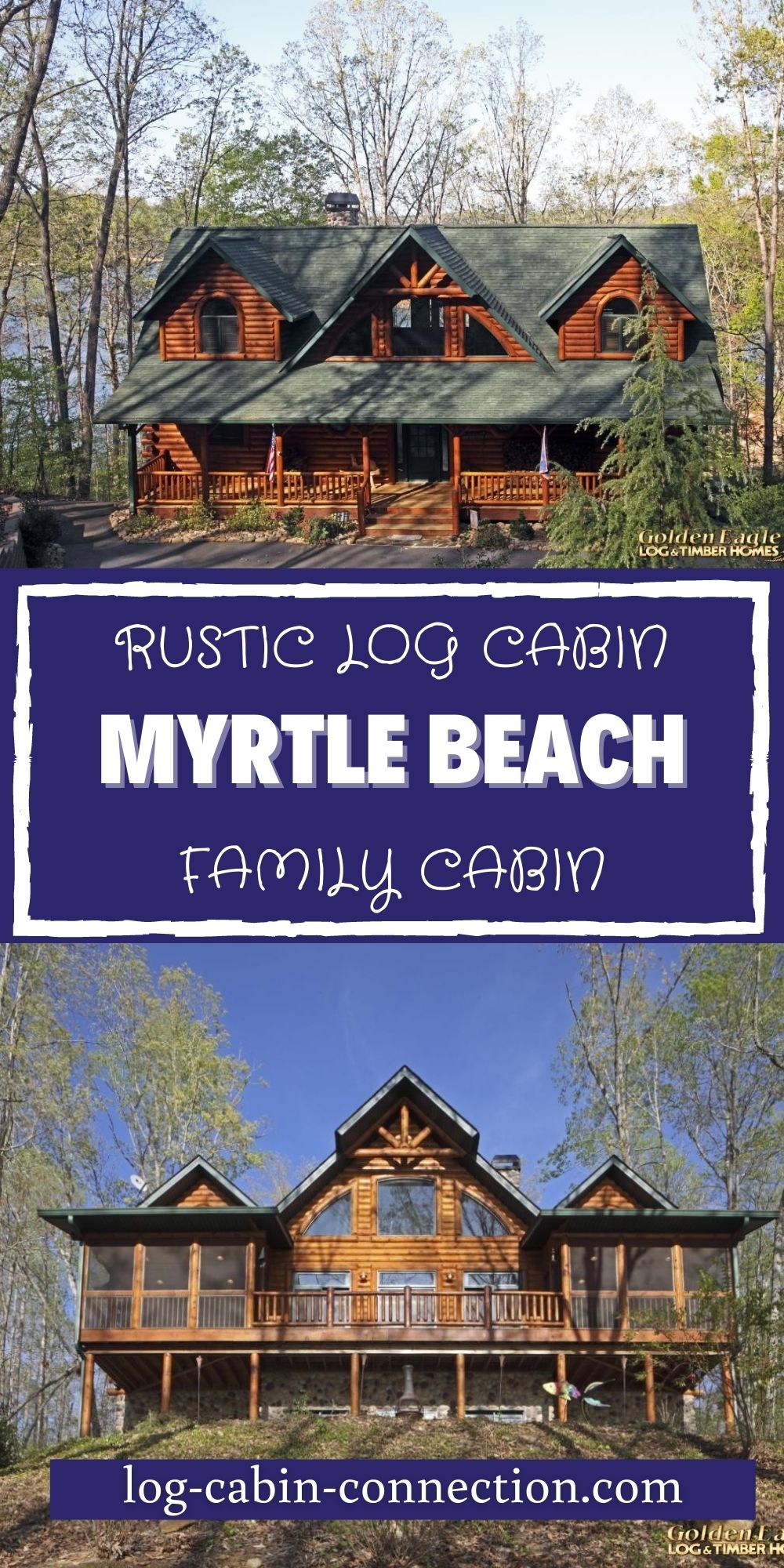 This Myrtle Beach Log Cabin Features Large Great Room Windows