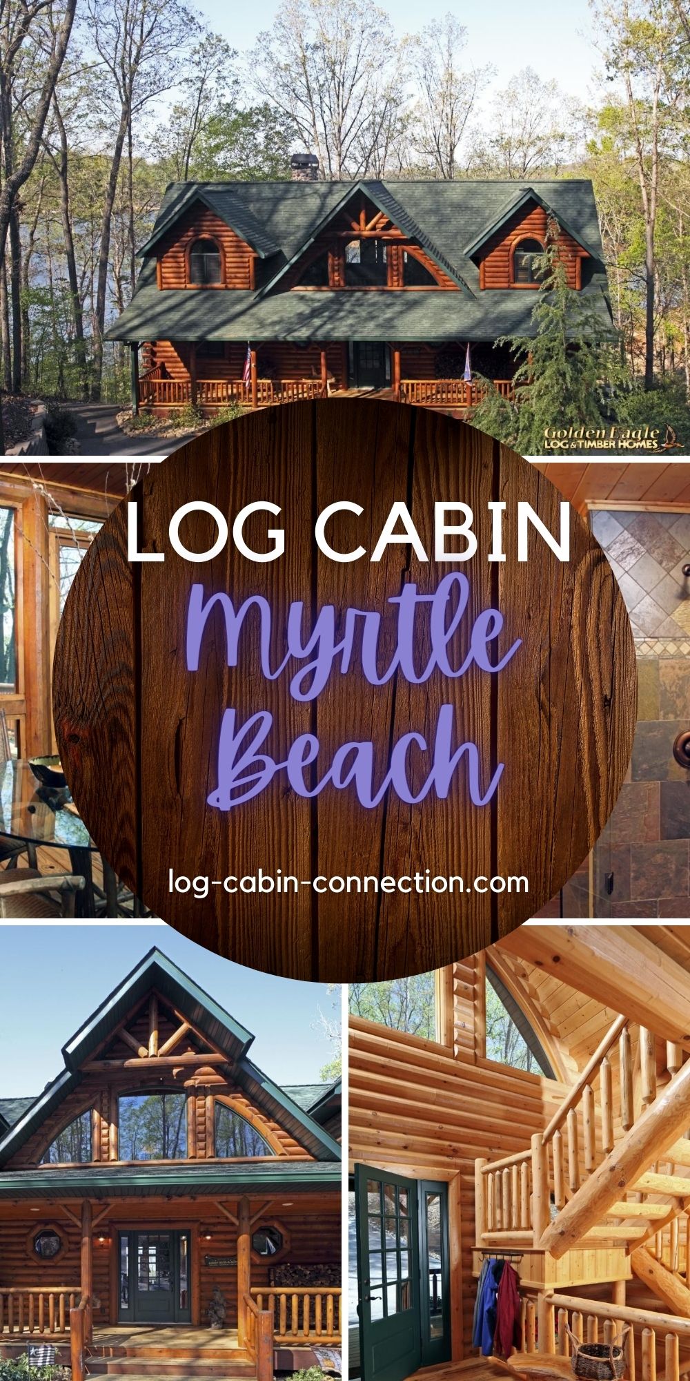 This Myrtle Beach Log Cabin Features Large Great Room Windows