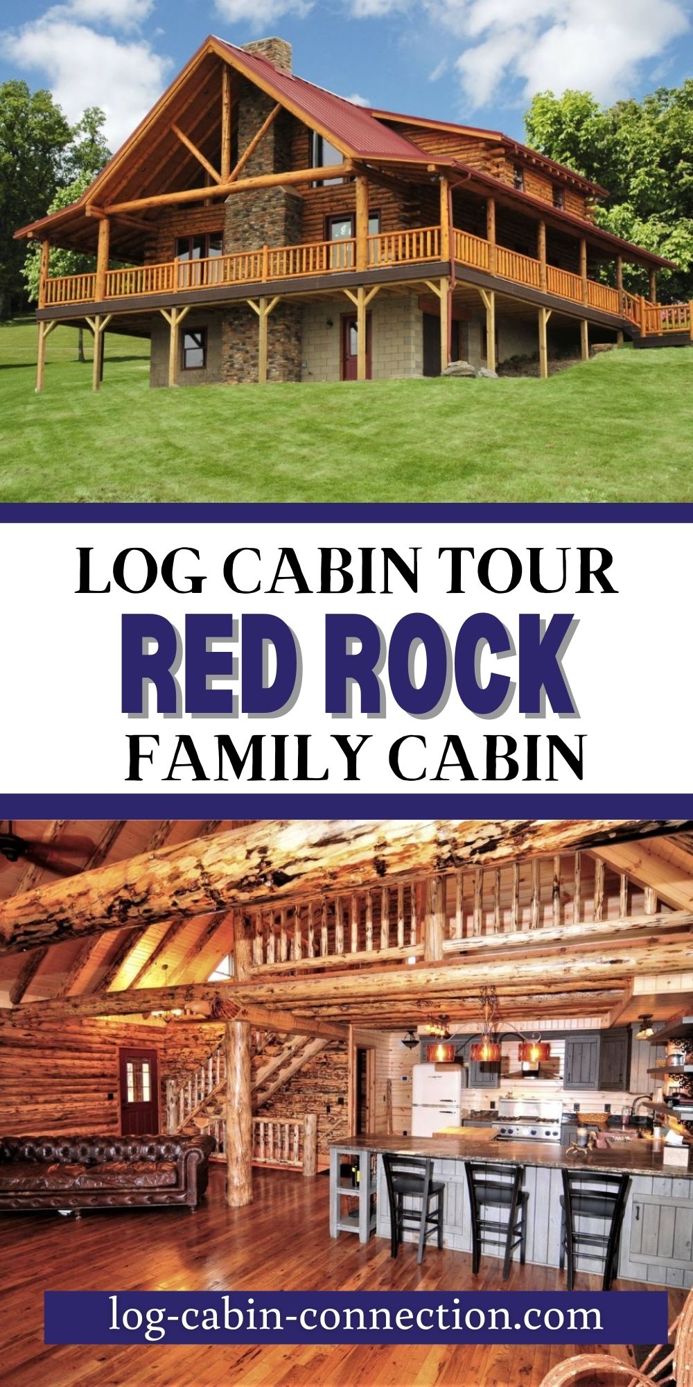 The Red Rock Log Cabin Has a Lovely Modern Kitchen