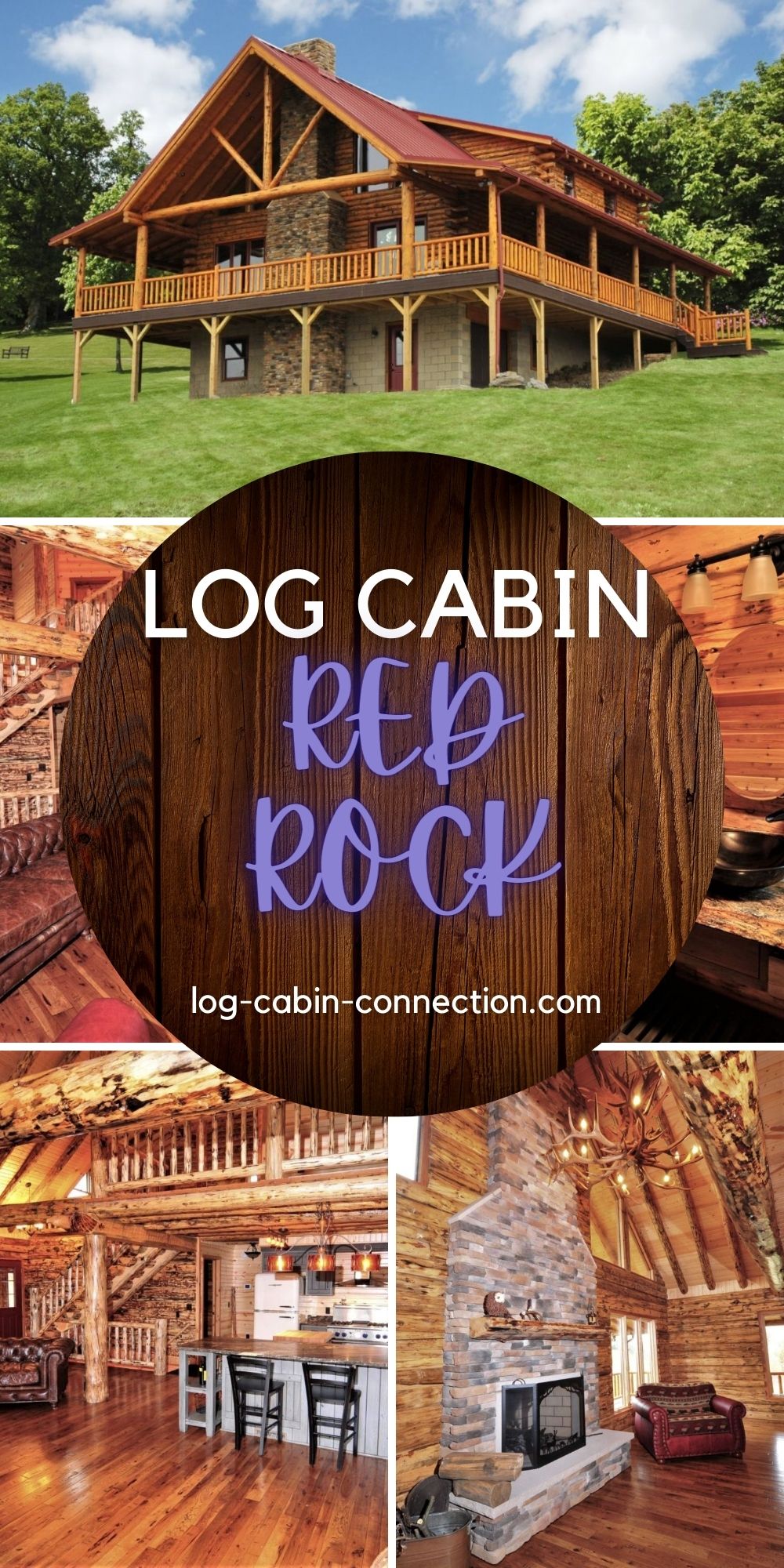 The Red Rock Log Cabin Has a Lovely Modern Kitchen