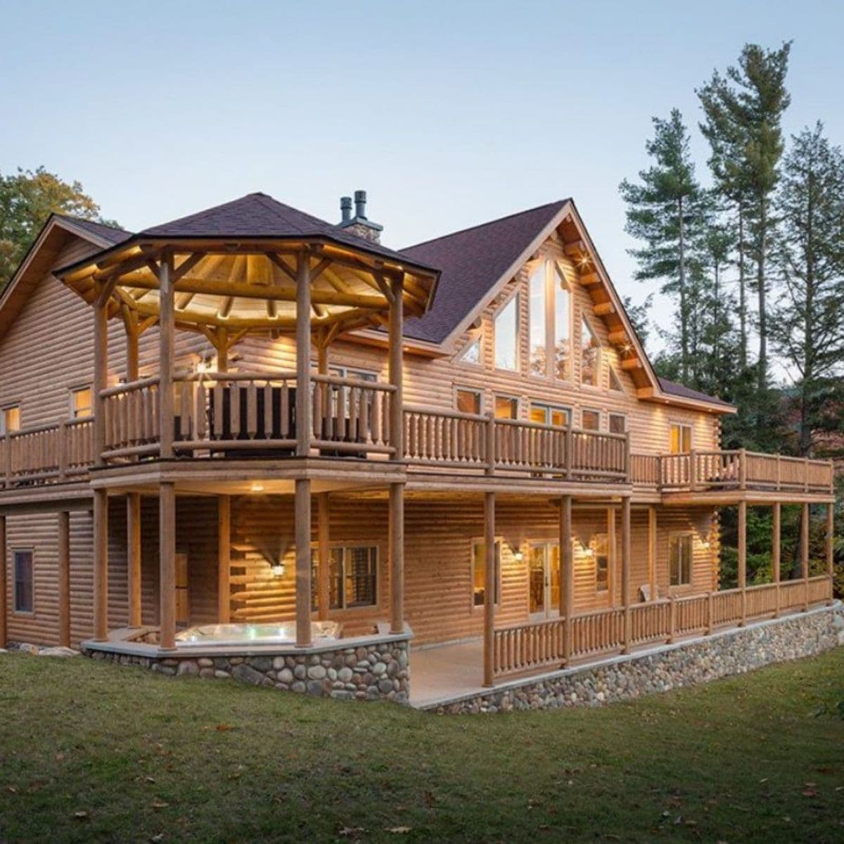 The Addison Log Cabin Tour Features 3 Gorgeous Bedrooms - Log Cabin ...