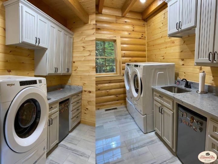 The Cater Cabin Has A Beautiful Interlocking Log Cabin Exterior