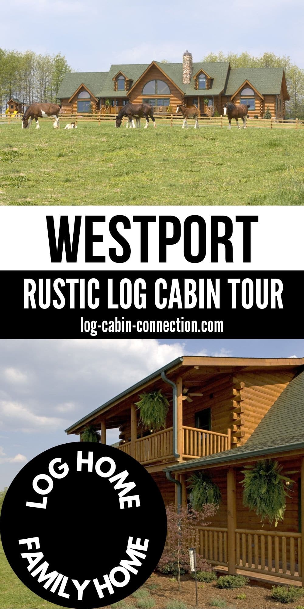 The Smith Westport Log Cabin Includes a Cozy Master Bath