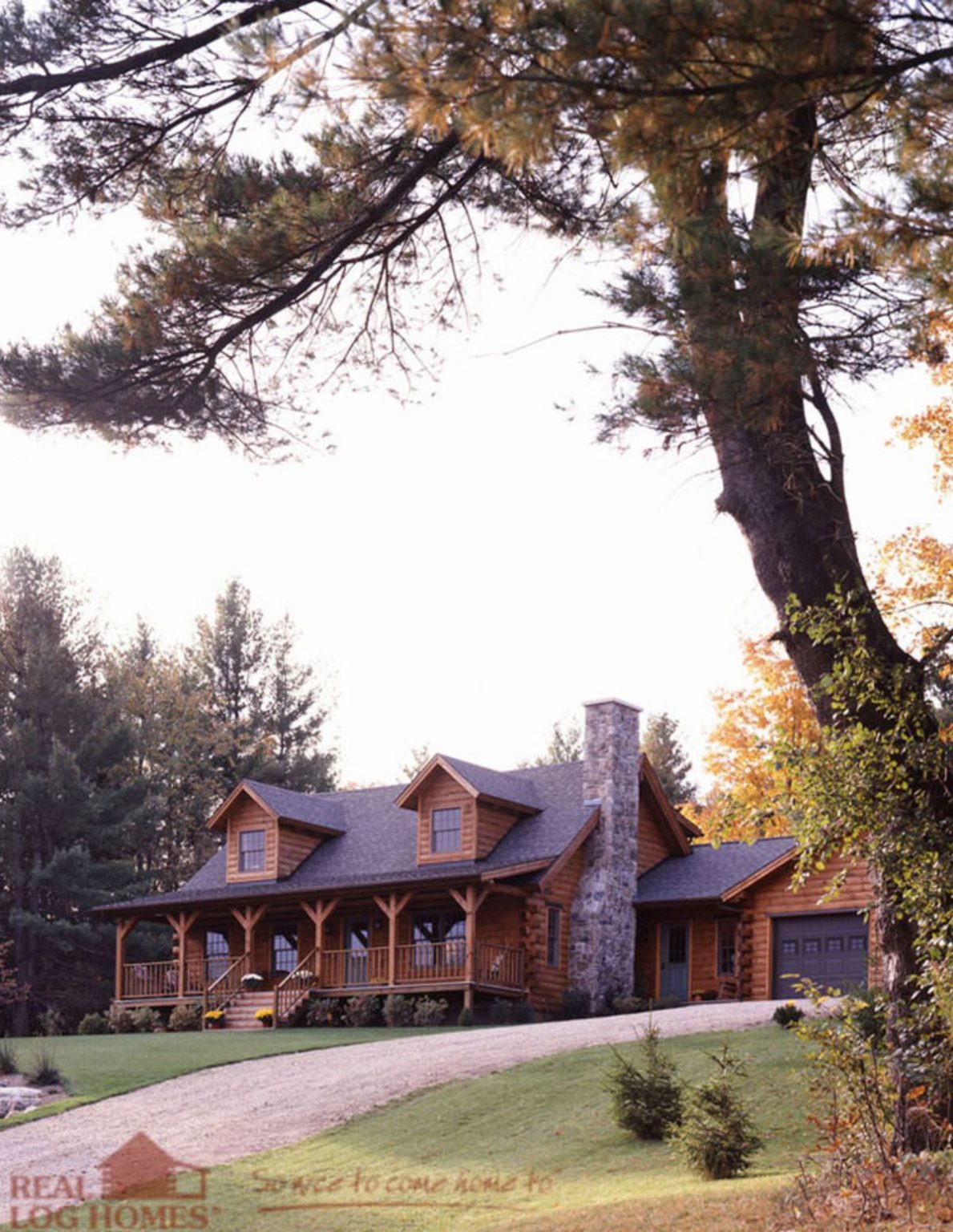 The Hamilton Log Cabin Includes a Covered Porch You'll Love