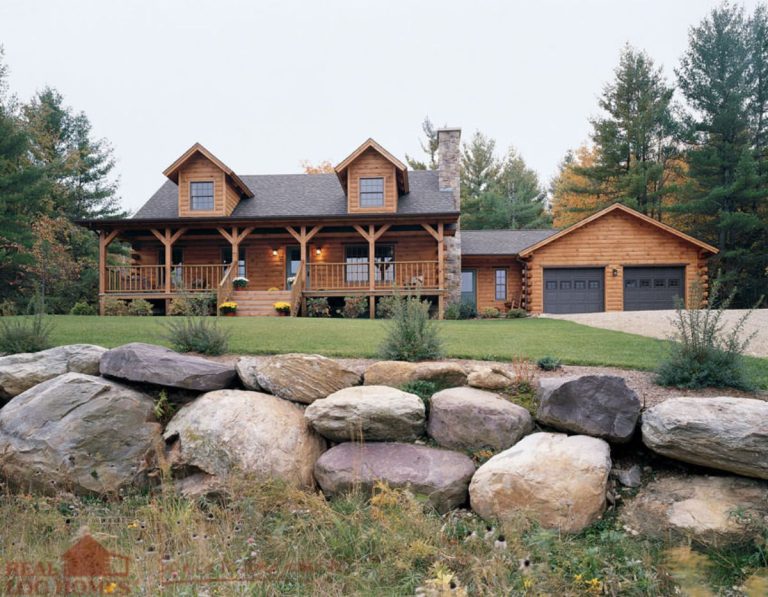 The Hamilton Log Cabin Includes a Covered Porch You'll Love