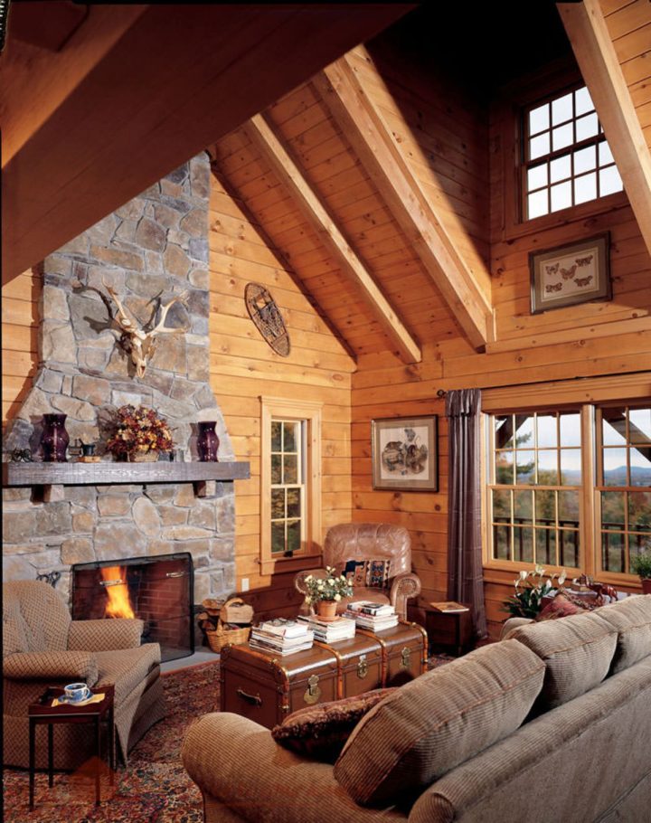 The Hamilton Log Cabin Includes a Covered Porch You'll Love