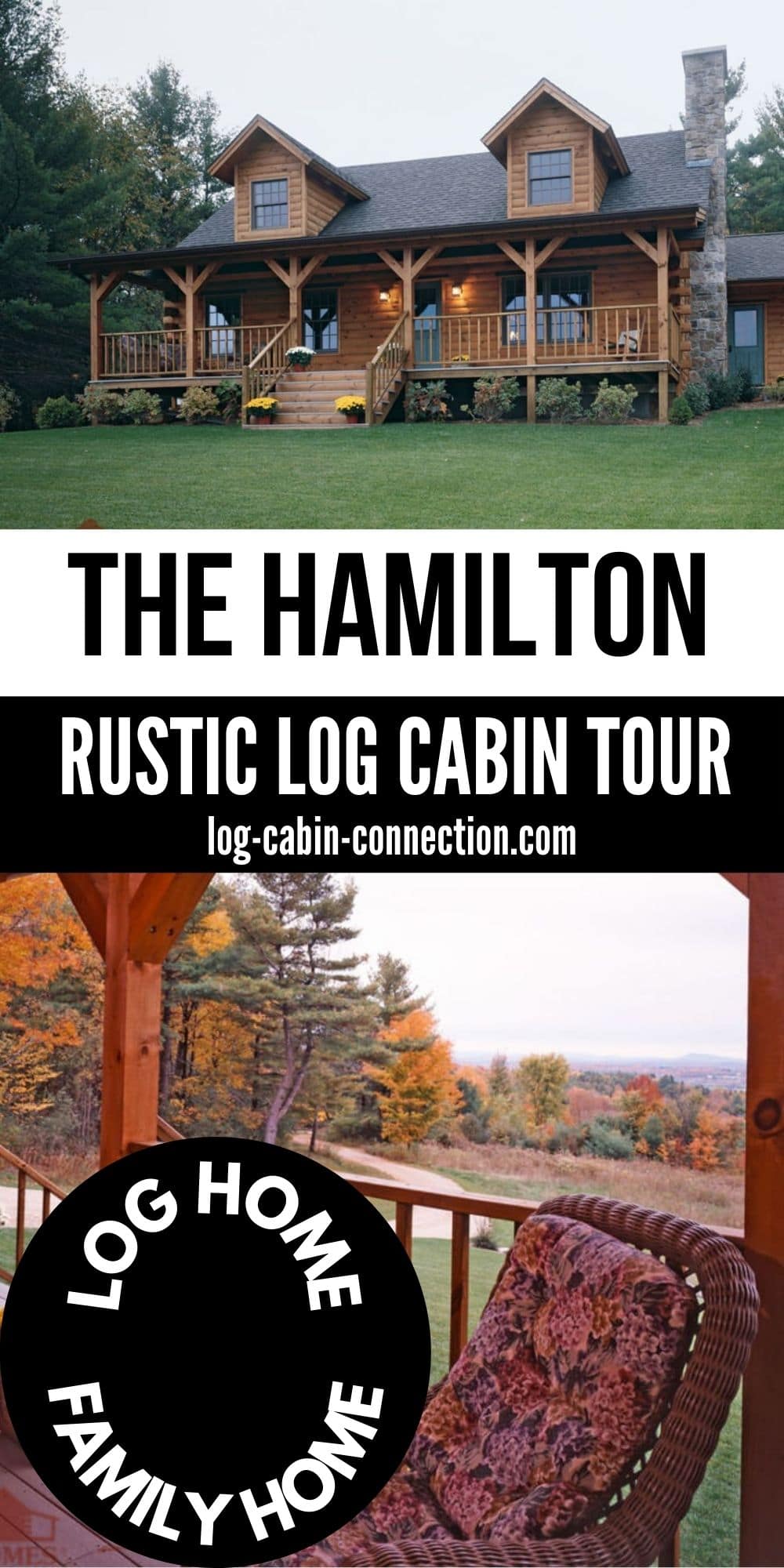 The Hamilton Log Cabin Includes a Covered Porch You'll Love