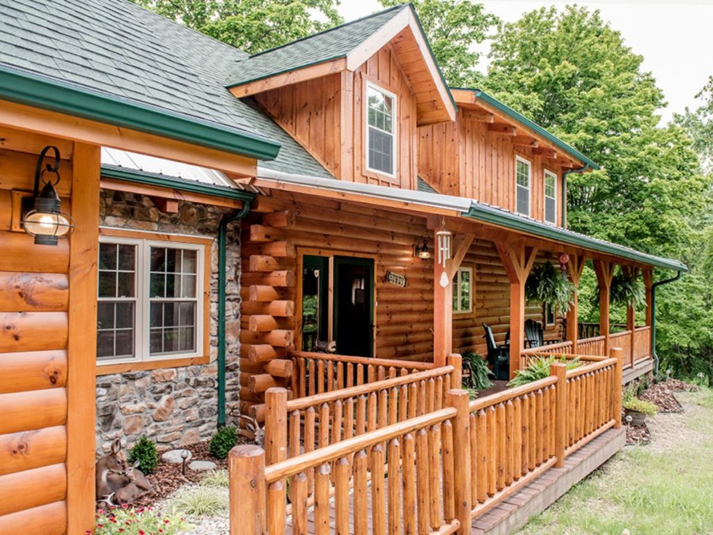 The Pennsylvania Hudson Log Cabin Has a Lovely Modern Kitchen