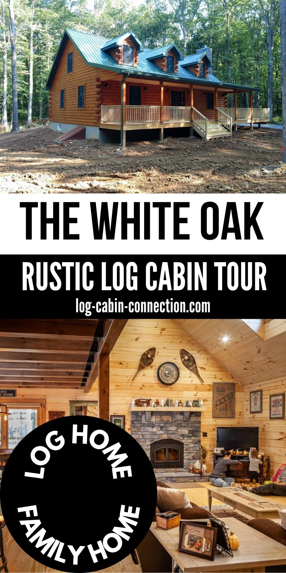 White Oak Log Cabin Is a 3 Bedroom Classic Home Model