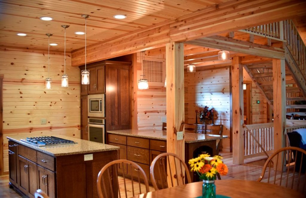 The Slemmer Log Cabin Open Back Deck is Gorgeous