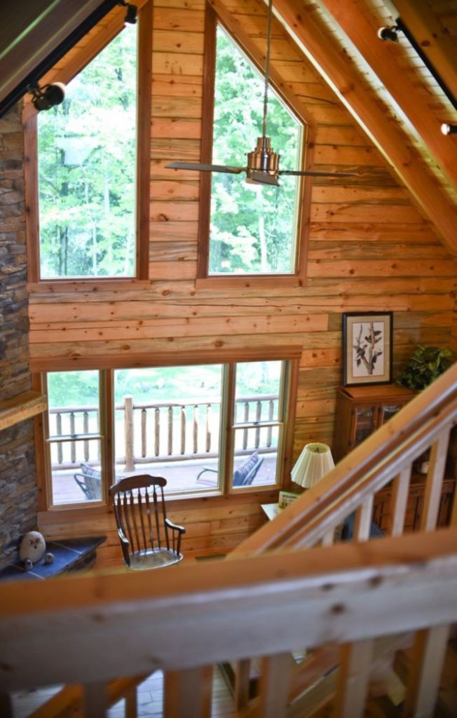 The Slemmer Log Cabin Open Back Deck is Gorgeous