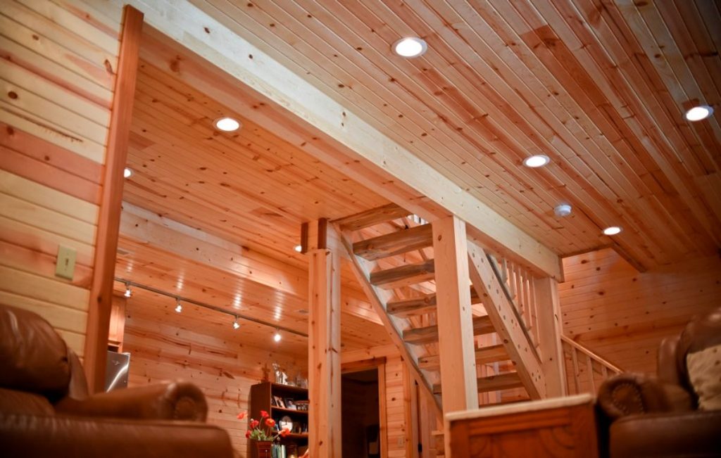 The Slemmer Log Cabin Open Back Deck is Gorgeous