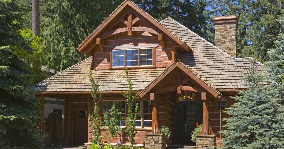 The Western Cabin Includes a Unique Wood Chinked Surrounding Fence
