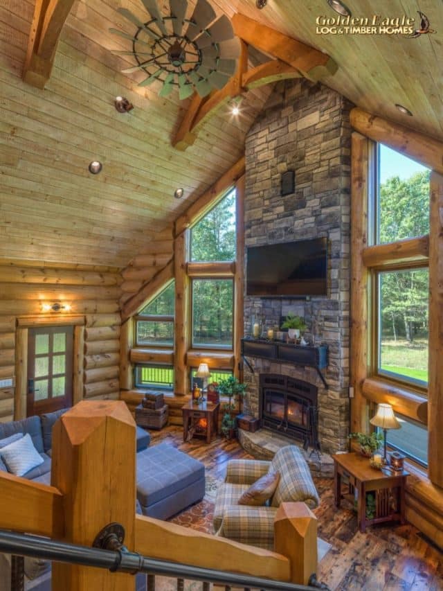 Modified 2124AL Log Cabin is Built For Large Family Comfort