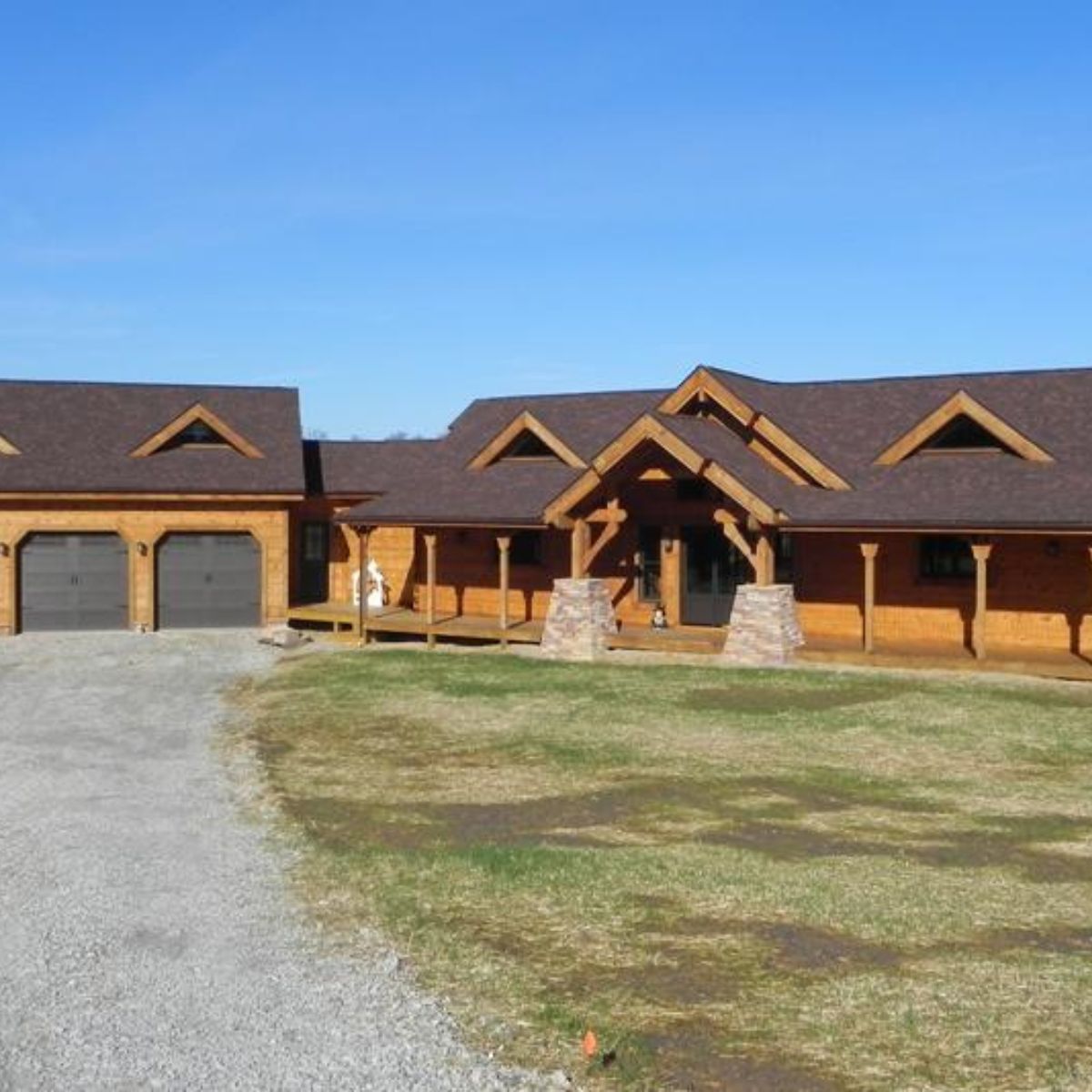 Ranch Style Log Cabin Residential Log Cabins To Live In | Log Homes